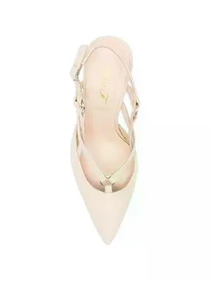 ANNA F. Pointed-toe Strap Heeled Pumps - Neutrals