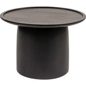OLIVE GROVE Round Accent Table With Tapered Drum Base - Black