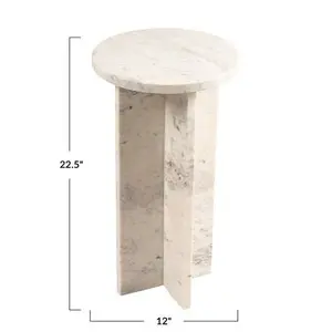 OLIVE GROVE Martini Accent Table With Interlocking Cross Base