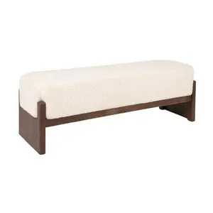 OLIVE GROVE Bench With Recessed Cushion And Slat-style Legs - Brown