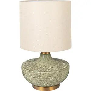 OLIVE GROVE Textured Table Lamp - Green