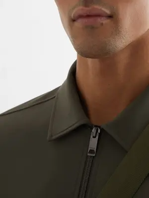 REISS Ascend Technical Zip-through Overshirt - Green