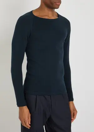 STRETCH FRAISE Ribbed Stretch-cotton T-shirt