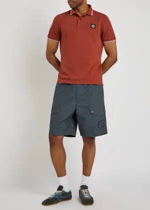 Stone Island Logo Cotton Cargo Shorts