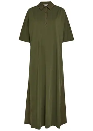 Max Mara Cotton Maxi Shirt Dress - Green