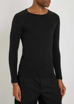 STRETCH FRAISE Ribbed Stretch-cotton T-shirt