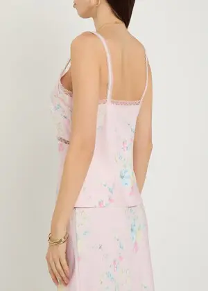 LoveShackFancy Lirena Floral-print Cami Top - Pink