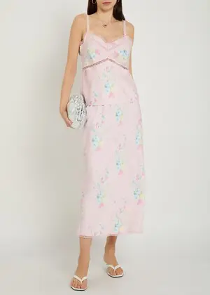 LoveShackFancy Lirena Floral-print Cami Top - Pink
