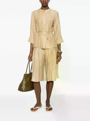 YERSE Pleated Silk Shorts