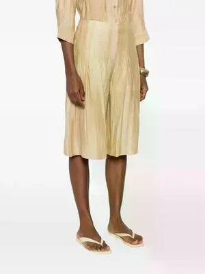 YERSE Pleated Silk Shorts