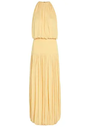 TOTEME Gathered Jersey Maxi Dress - Gold