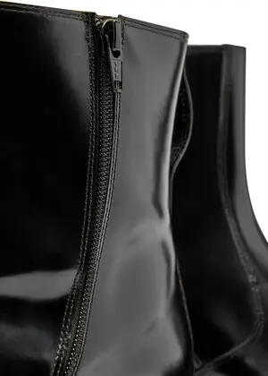 LEMAIRE Glossed Leather Ankle Boots