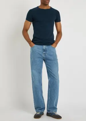 STRETCH FRAISE Ribbed Stretch-cotton T-shirt