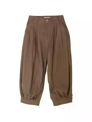 Sea Lois Pleated Twill Trousers - Brown