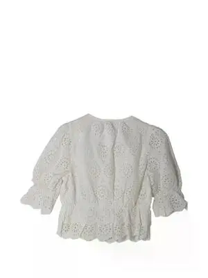 FRAME Eyelet Ruffled Blouse
