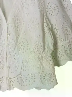 FRAME Eyelet Ruffled Blouse