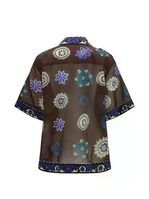 ALEMAIS Floral Print Shirt - Brown