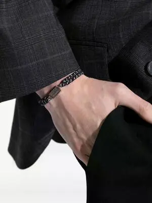 Balenciaga Saint-germain Logo-plaque Bracelet - Silver