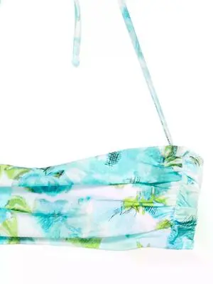 Chloé Floral-print Bikini Top - Blue