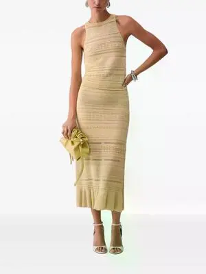 Liu Jo Openwork Flounced Midi Skirt - Yellow