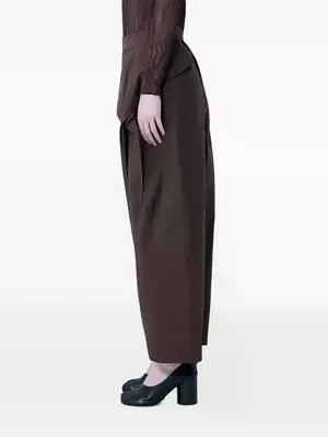 Issey Miyake Akimbo Pleated Wide-leg Trousers - Brown