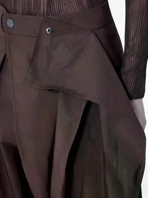 Issey Miyake Akimbo Pleated Wide-leg Trousers - Brown