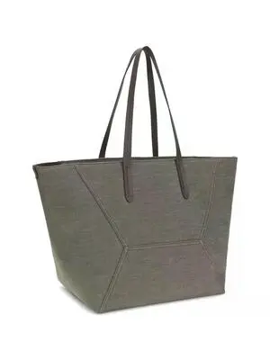 Brunello Cucinelli Panelled Open-top Tote Bag - Grey