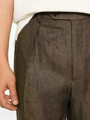BERWICH Chiaia Pleated Trousers - Brown