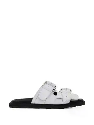 Moschino Buckle Strap Slippers - White