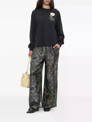 GANNI Logo-embroidered Sweatshirt - Black