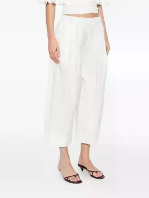 Apuntob Elasticated Wide Leg Trousers - White