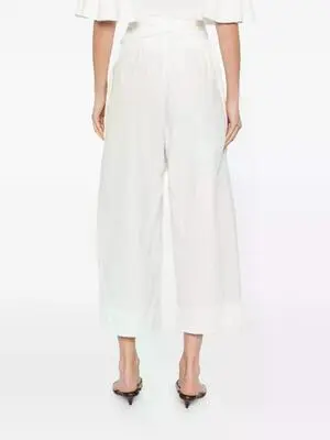 Apuntob Elasticated Wide Leg Trousers - White