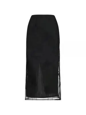 Blumarine Butterfly Embroidered Midi Skirt - Black
