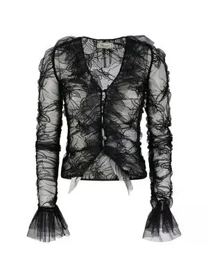 Blumarine Ruffled Net Blouse