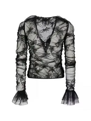 Blumarine Ruffled Net Blouse
