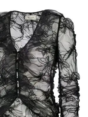 Blumarine Ruffled Net Blouse