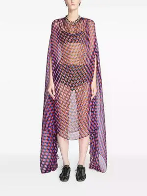 Dries Van Noten Polka-dot Cape Dress - Purple