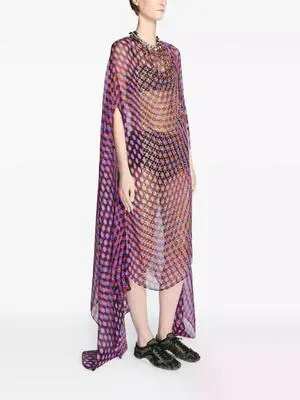 Dries Van Noten Polka-dot Cape Dress - Purple