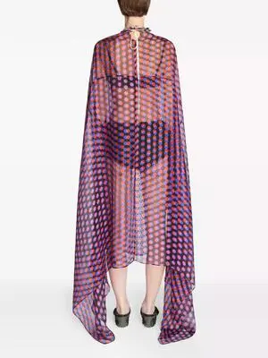 Dries Van Noten Polka-dot Cape Dress - Purple