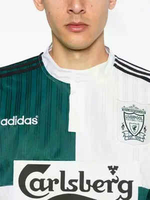 Adidas Liverpool Fc Three-stripe Panelled T-shirt - Green