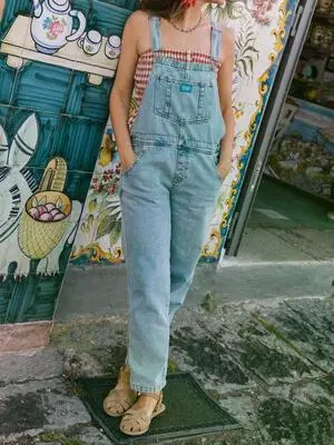FAVORITE PEOPLE Adjustable-strap Denim Overalls