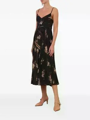 Zimmermann Floral Pleated Dress - Black