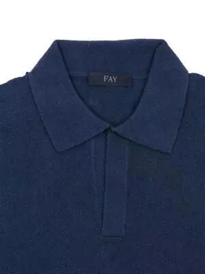 FAY V-neck Polo Shirt - Blue