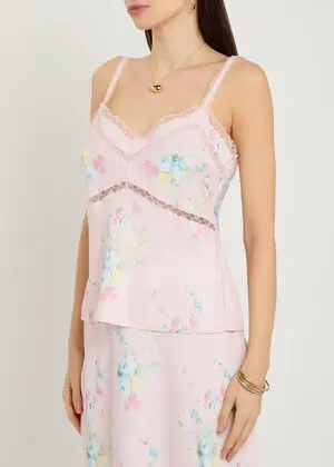 LoveShackFancy Lirena Floral-print Cami Top - Pink