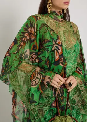 Etro Printed Ruffled Silk-chiffon Maxi Dress