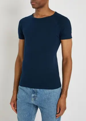 STRETCH FRAISE Ribbed Stretch-cotton T-shirt