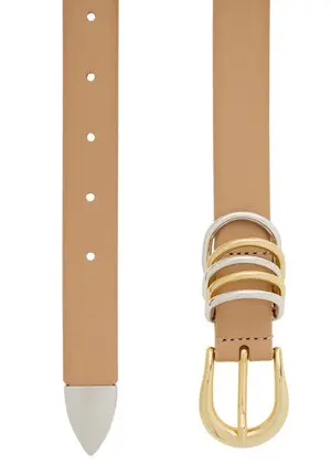 DEHANCHE Hollyhock Leather Belt - Taupe
