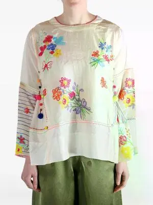 Pero Floral-print Embroidered Blouse