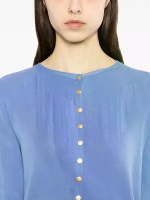 AGNES B. Snapy Cardigan - Blue