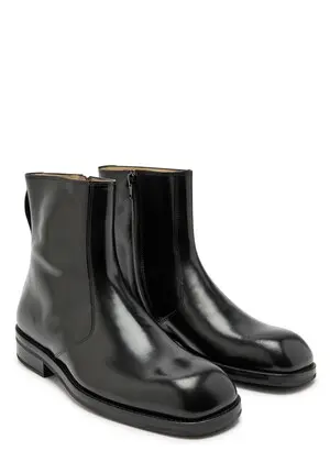 LEMAIRE Glossed Leather Ankle Boots